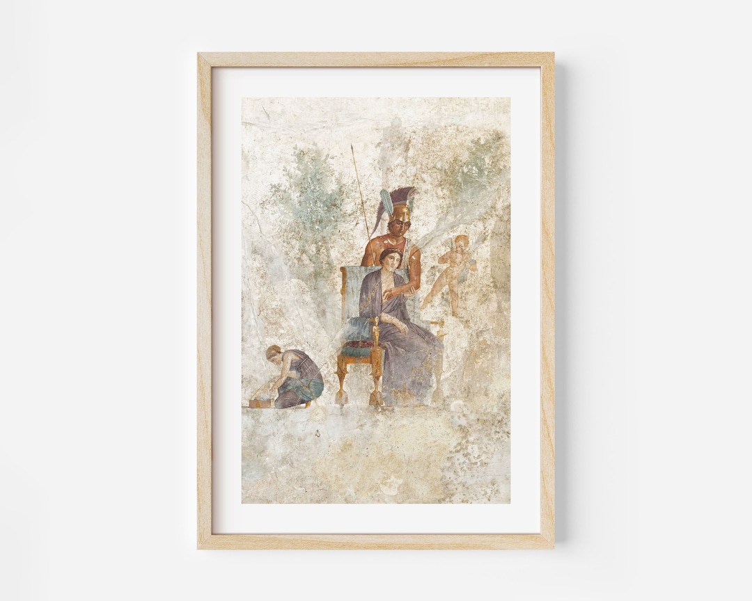 Mars Venus Fresco Print, Pompeii Wall Painting, Roman Mythology Wall ...