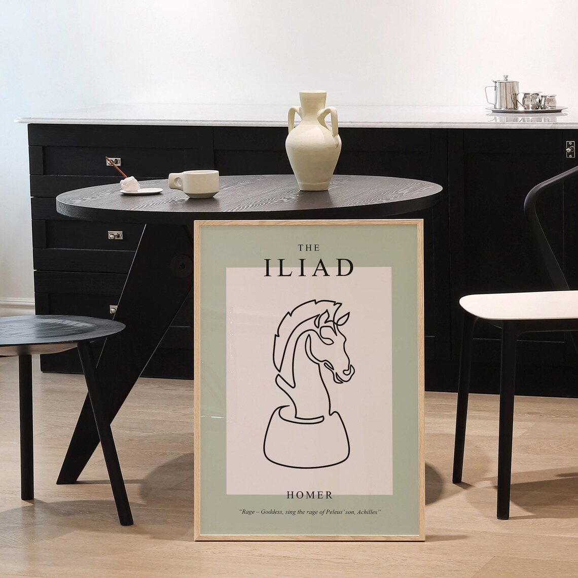 Iliad Minimalist Print, Homer Quote Poster, Troy Trojan Horse Art ...