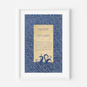 Homer's Odyssey Quote Print, Greek Epic Giclée Poster, Odysseus ...