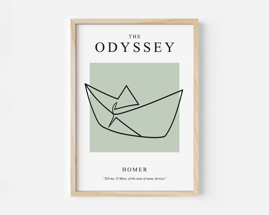Odyssey Minimalist Print, Homer Quote Poster, Nautical Boat Art, Greek ...