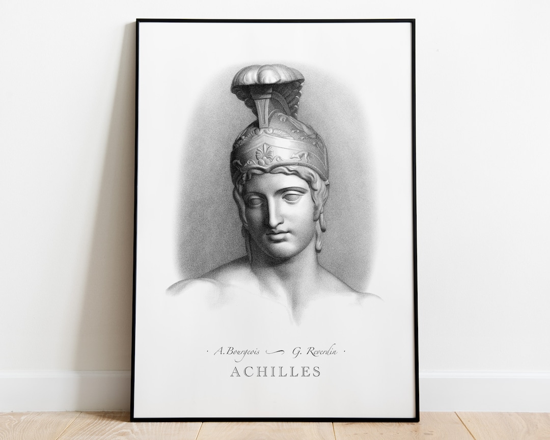 Achilles Print, Greek Mythology Giclée Poster, Homer Iliad Troy Art ...