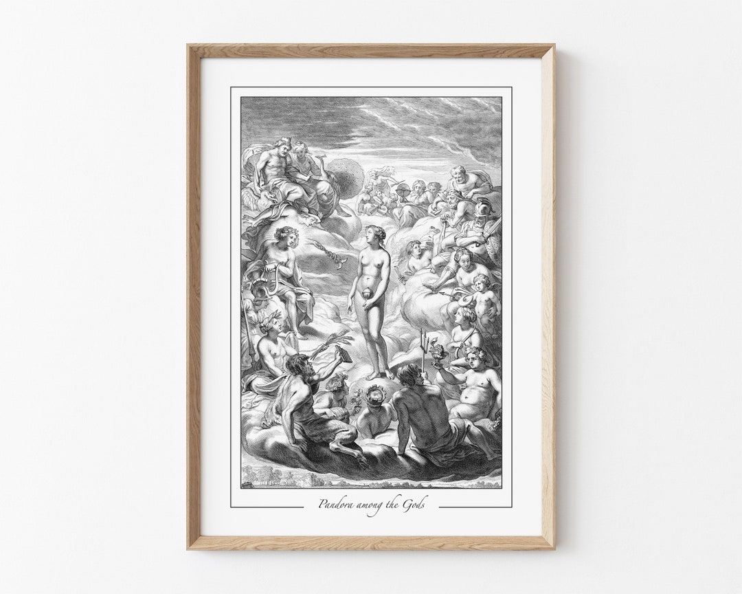 Pandora and Gods Print, Greek Mythology Giclée Poster, Vintage ...