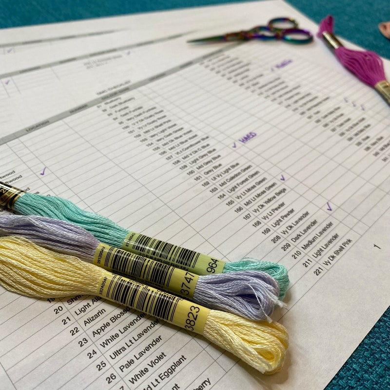 Dmc Floss Color Chart - Etsy