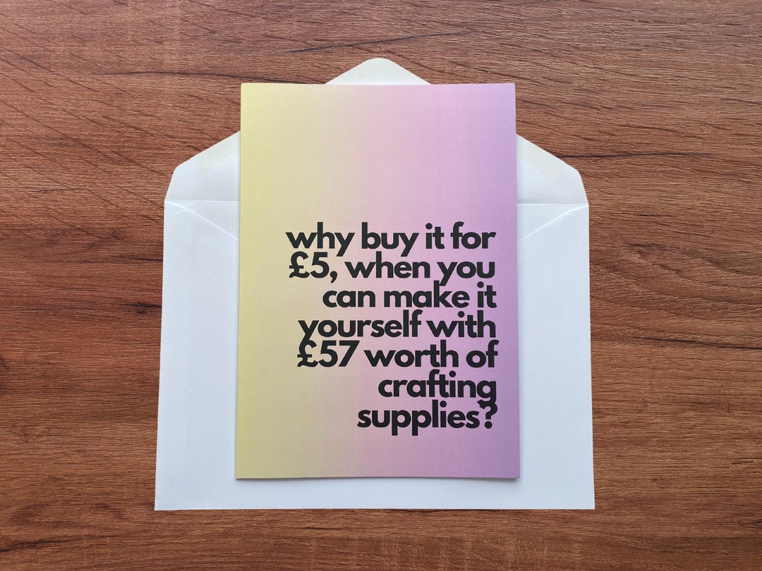 Crafting-themed Greeting Card – Colourful & Quirky A5 Card for Craft ...