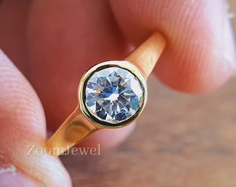 Fake Engagement Ring Set Bezel - Etsy