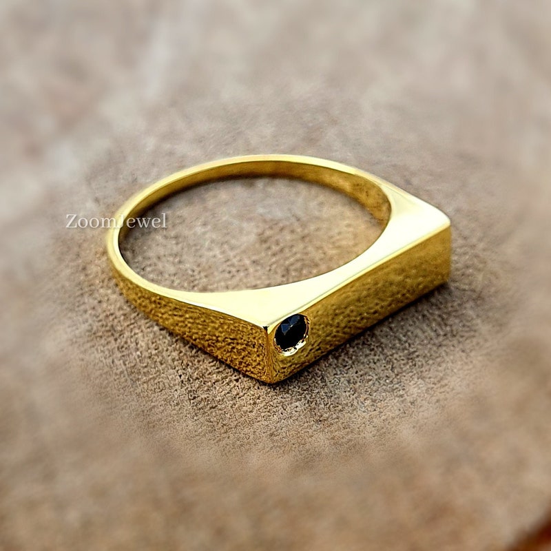 Gold Ring Black Stone Men - Etsy