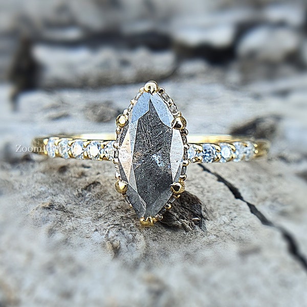 Grey Diamond Ring - Etsy