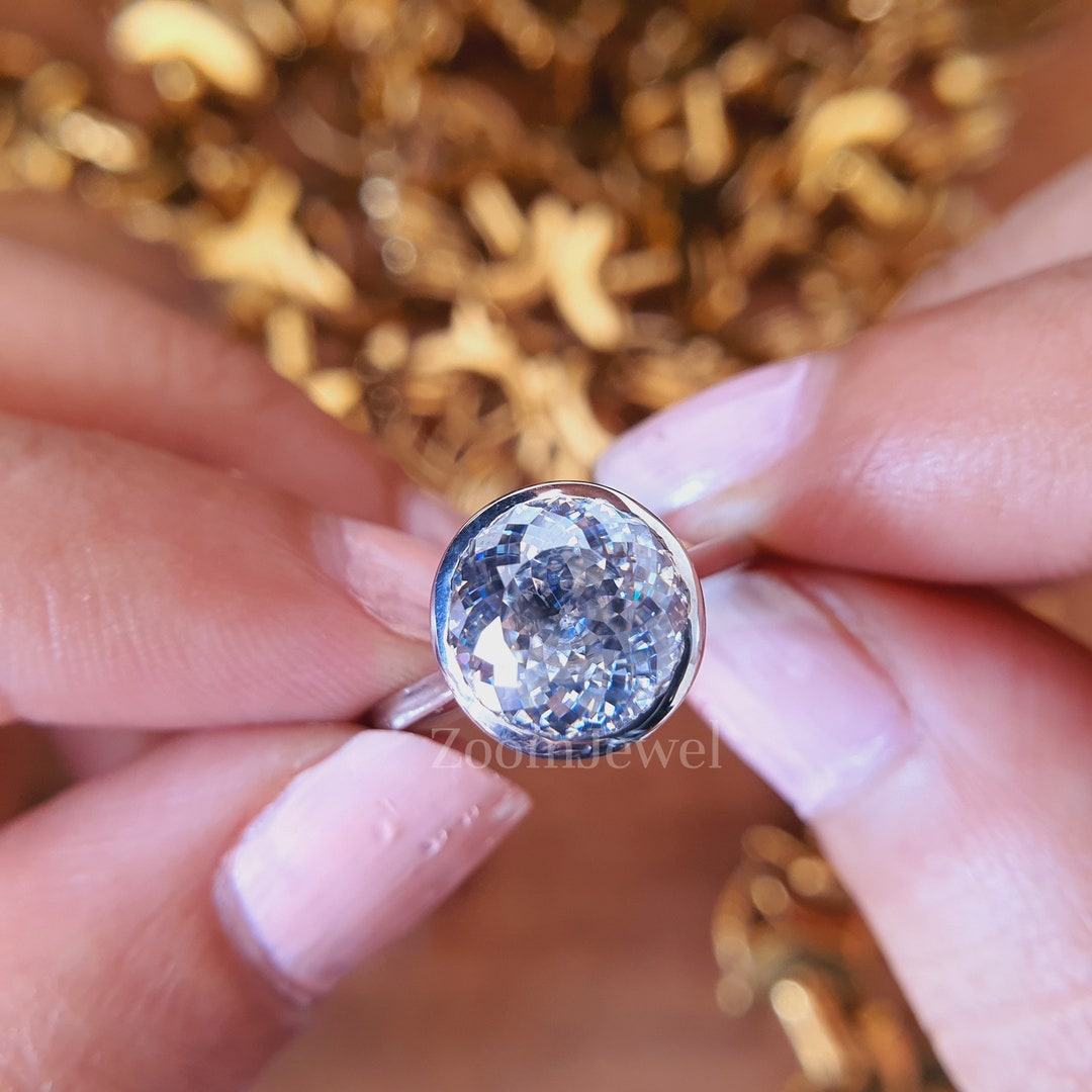 Cathedral Bezel Set Engagement Ring, Sparkling With Classic 3.0ct Bezel ...