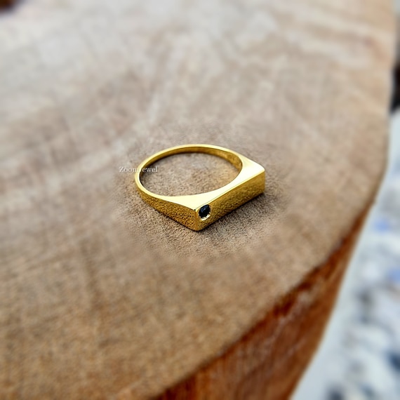 Men Gold Onyx Ring Handmade Signet Ring Men Bar Ring Vintage Gold Ring Black Stone Ring Geometric Wedding Ring For Men Anniversary Gift Etsy