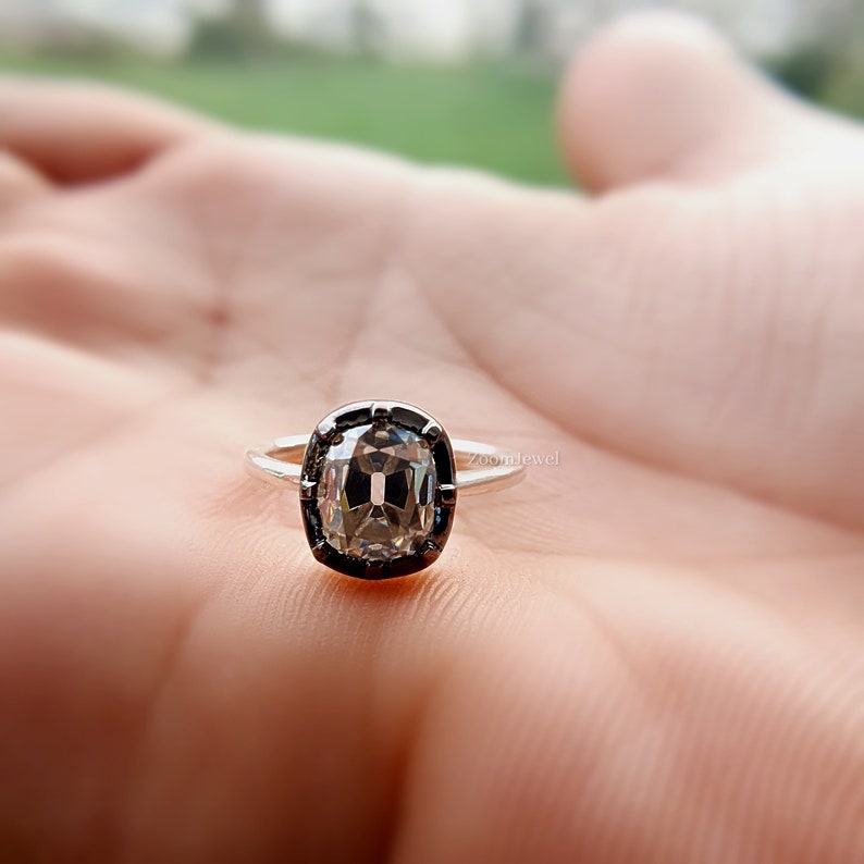 Georgia Victorian Style Engagement Ring Antique Old Mine Cushion Cut ...
