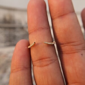 Open Wedding Band, Open Diamond Ring, Minimalist Stacking Ring ...