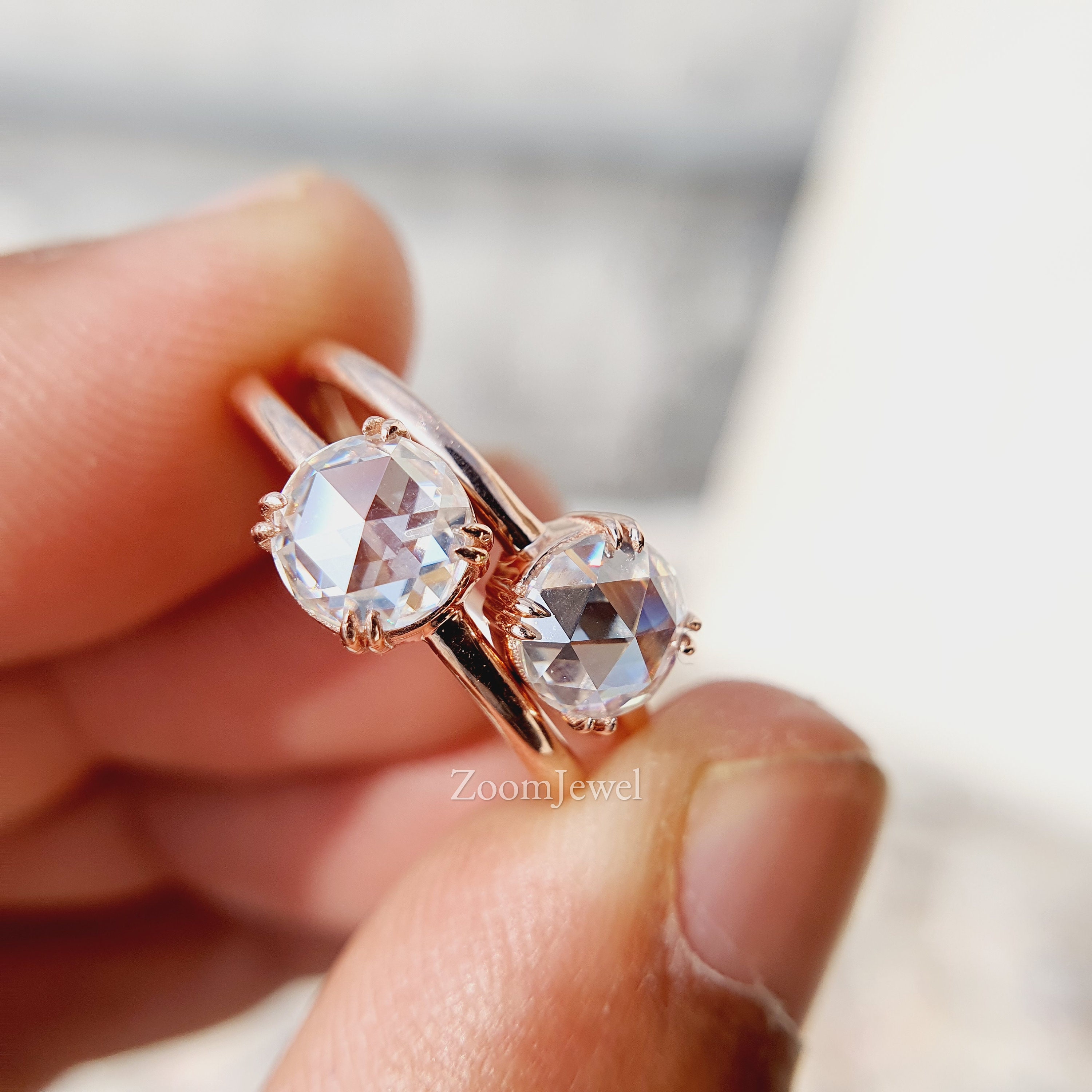 6.00MM Rose Cut Diamond Ring Antique Rose Cut Wedding Ring - Etsy