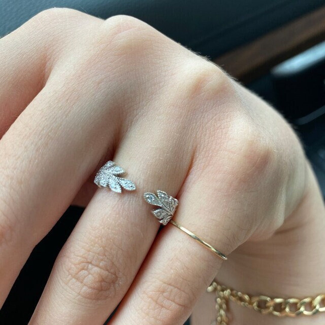 Dainty Leaf Wrap Adjustable Ring, Leaf Ring, Vine Leaf Ring, Gift for ...