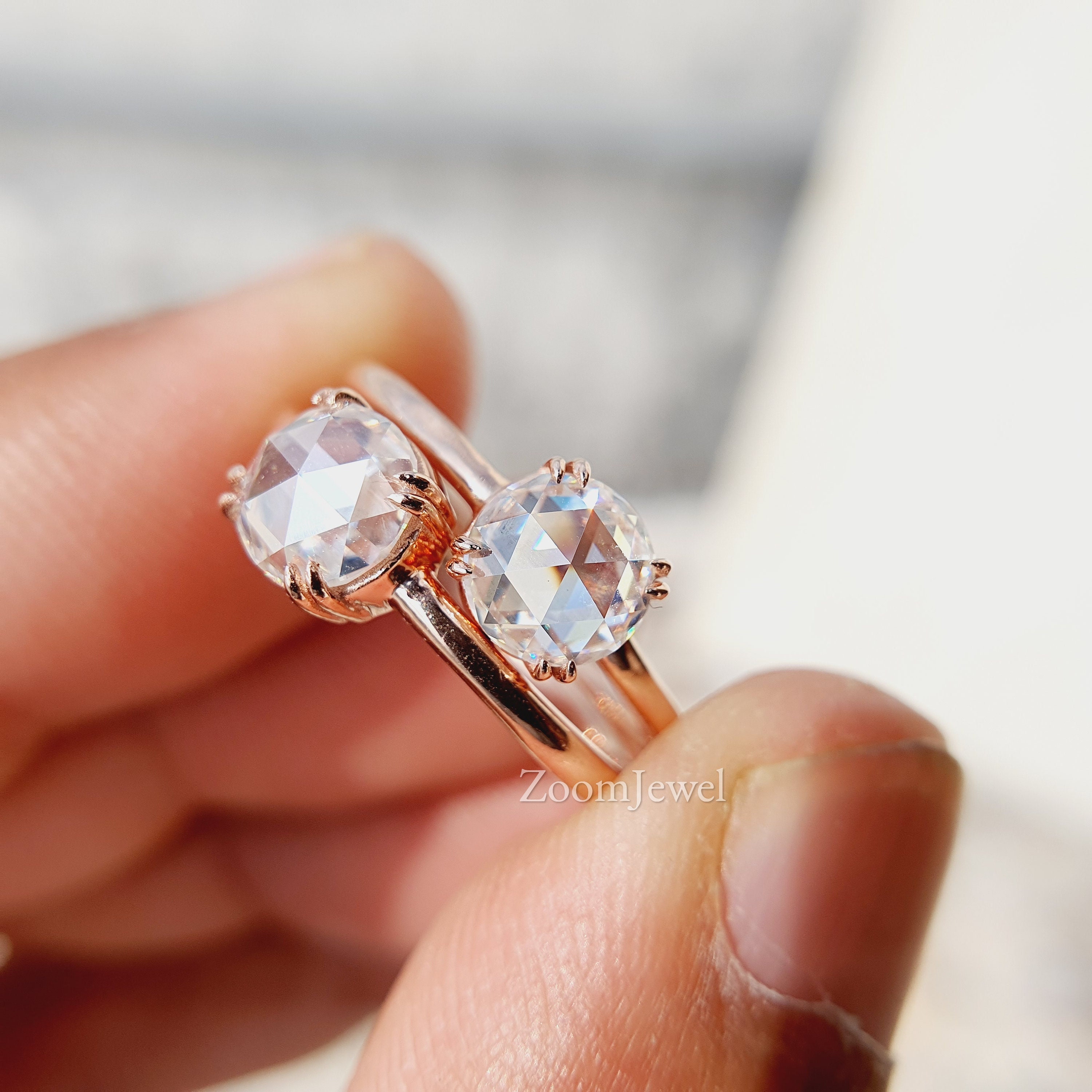 6.00MM Rose Cut Diamond Ring Antique Rose Cut Wedding Ring - Etsy