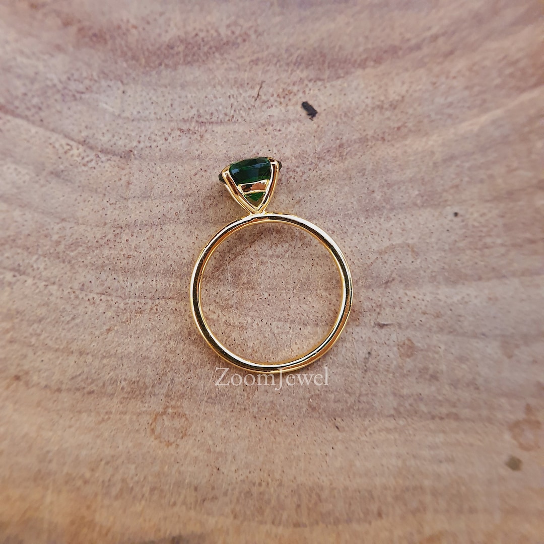 Green Diamond Ring, Fake Engagement Ring, Vintage Emerald Wedding Ring ...