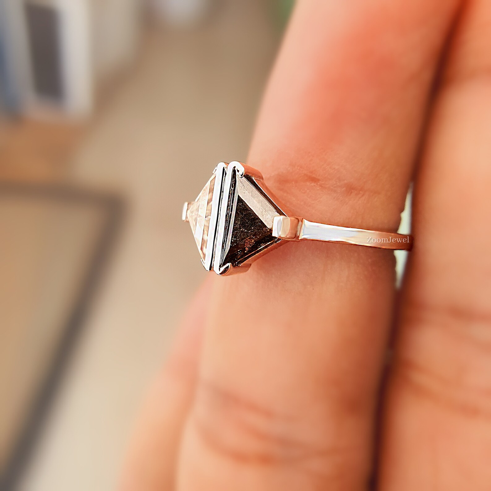 Antique Salt and Pepper Ring, Two Stone Engagement Ring, Toi Et Moi ...