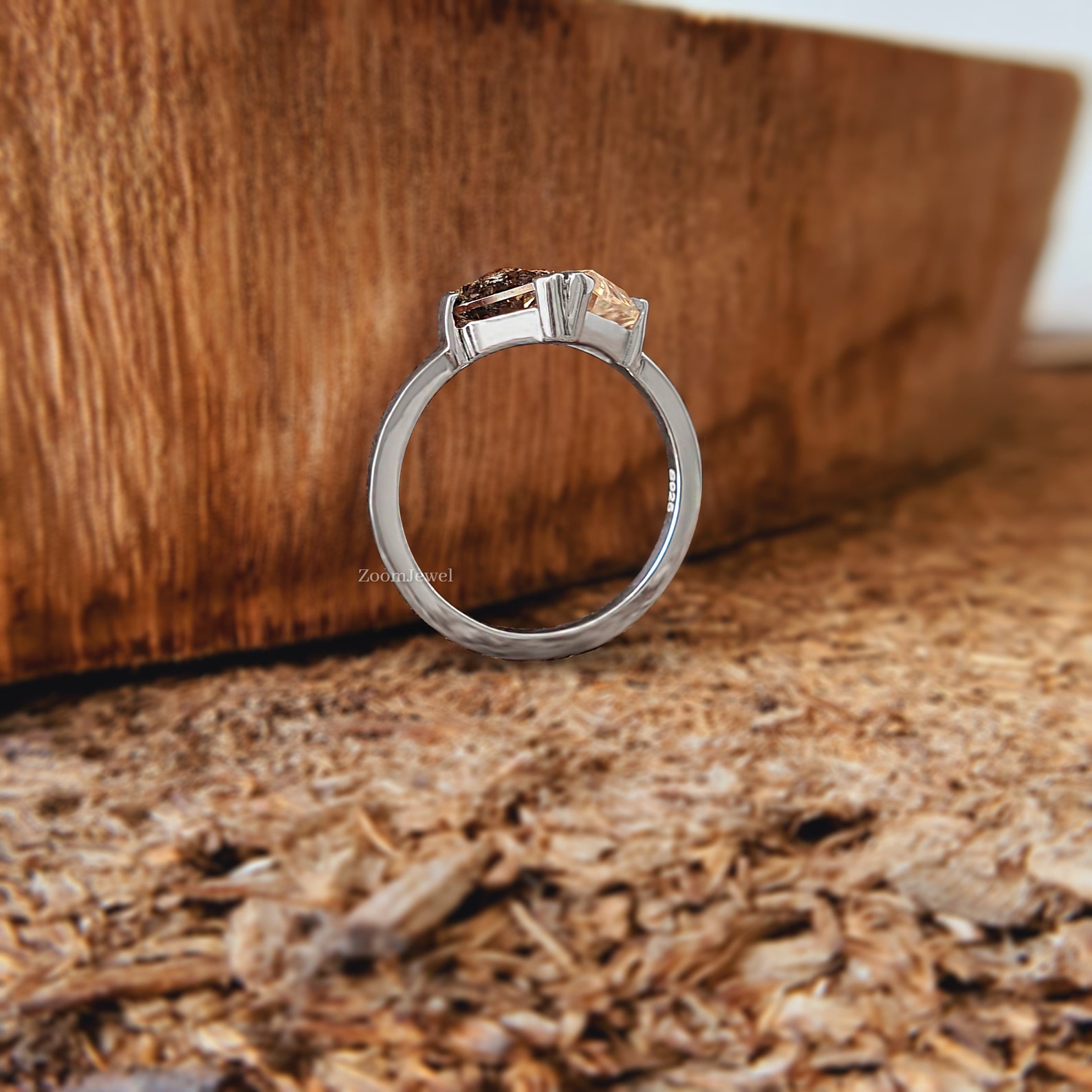 Antique Salt and Pepper Ring, Two Stone Engagement Ring, Toi Et Moi ...