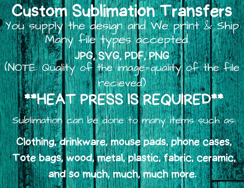 Custom Ready to Press Sublimation Transfers Wholesale Print on Demand ...