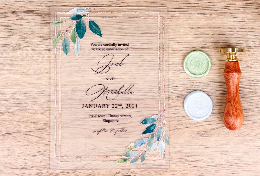 Acrylic Wedding Invitation Custom, Elegant Acrylic Invitation, Acrylic ...