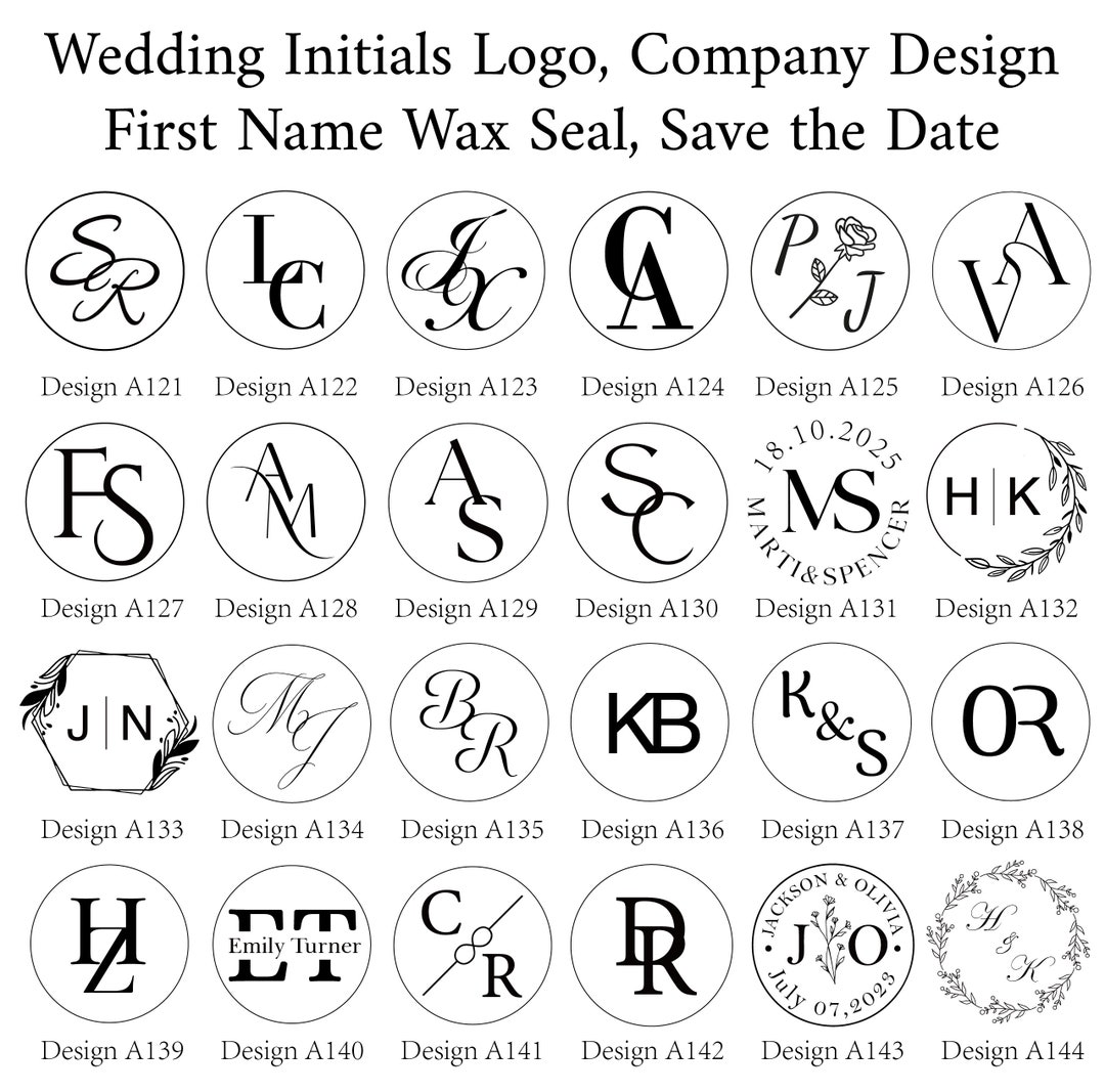 Custom Wedding Wax Seal Stamp for Invite, Personalised Logo Wax Stamp ...