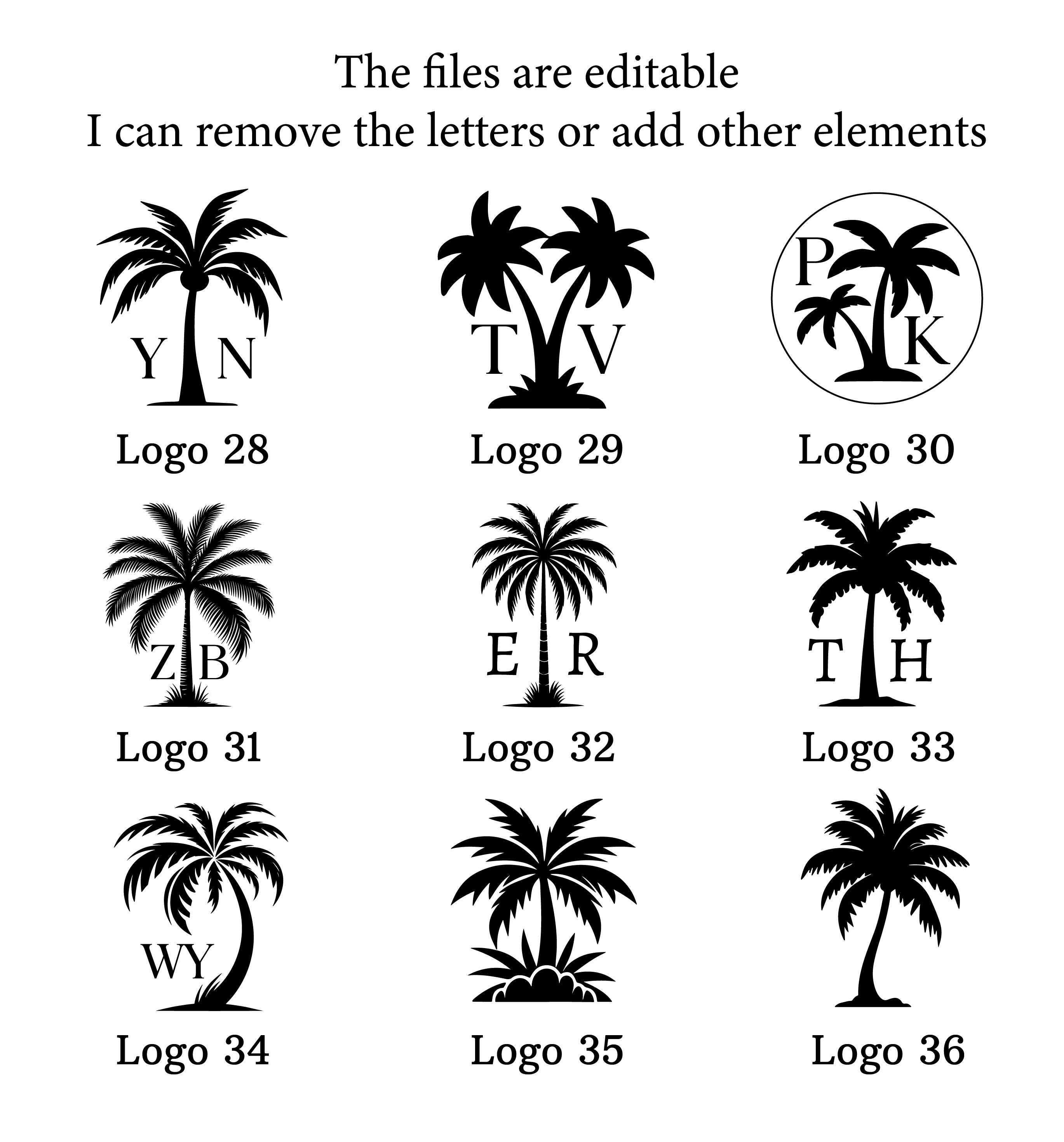 Palm Tree Monogram Wax Seal Stamp, Coconut Tree Logo Wax Seal, Palm ...