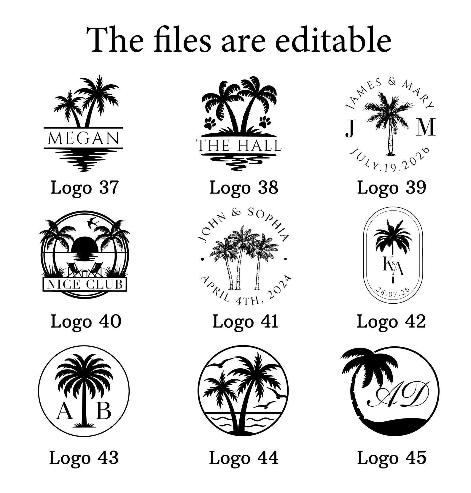 Palm Tree Monogram Wax Seal Stamp, Coconut Tree Logo Wax Seal, Palm ...
