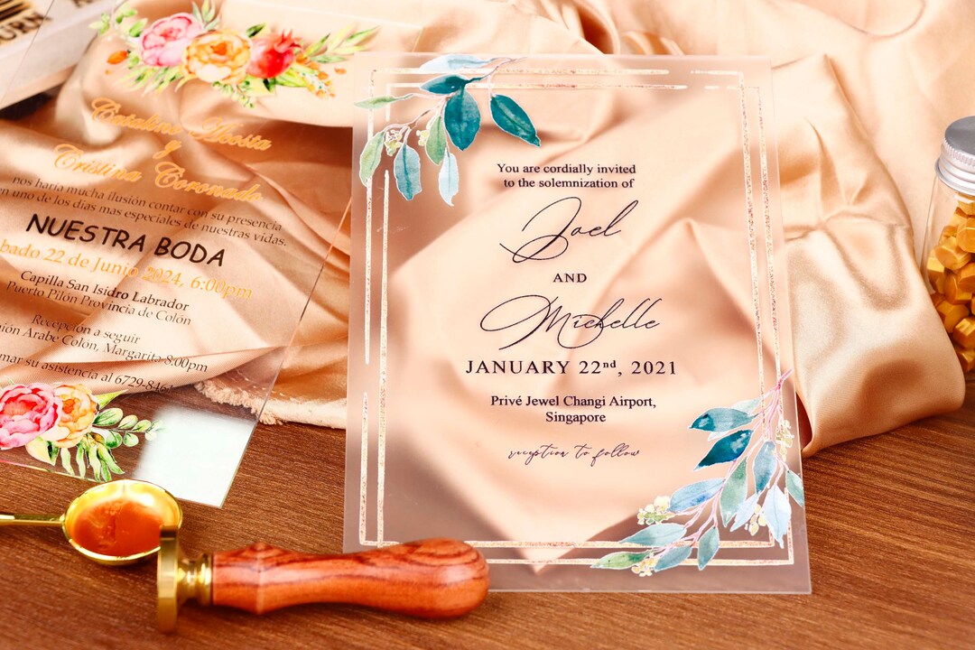 Custom Acrylic Quinceanera Invitation, Sweet 16 Acrylic Invitation ...