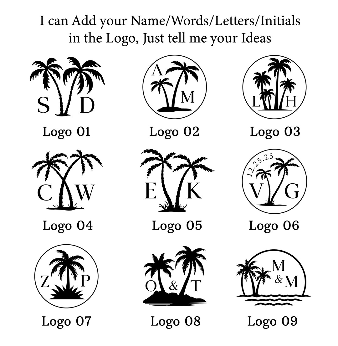 Coconut Tree Logo Wax Seal Stamp, Beach Tree Design Wax Stamp, Palm ...