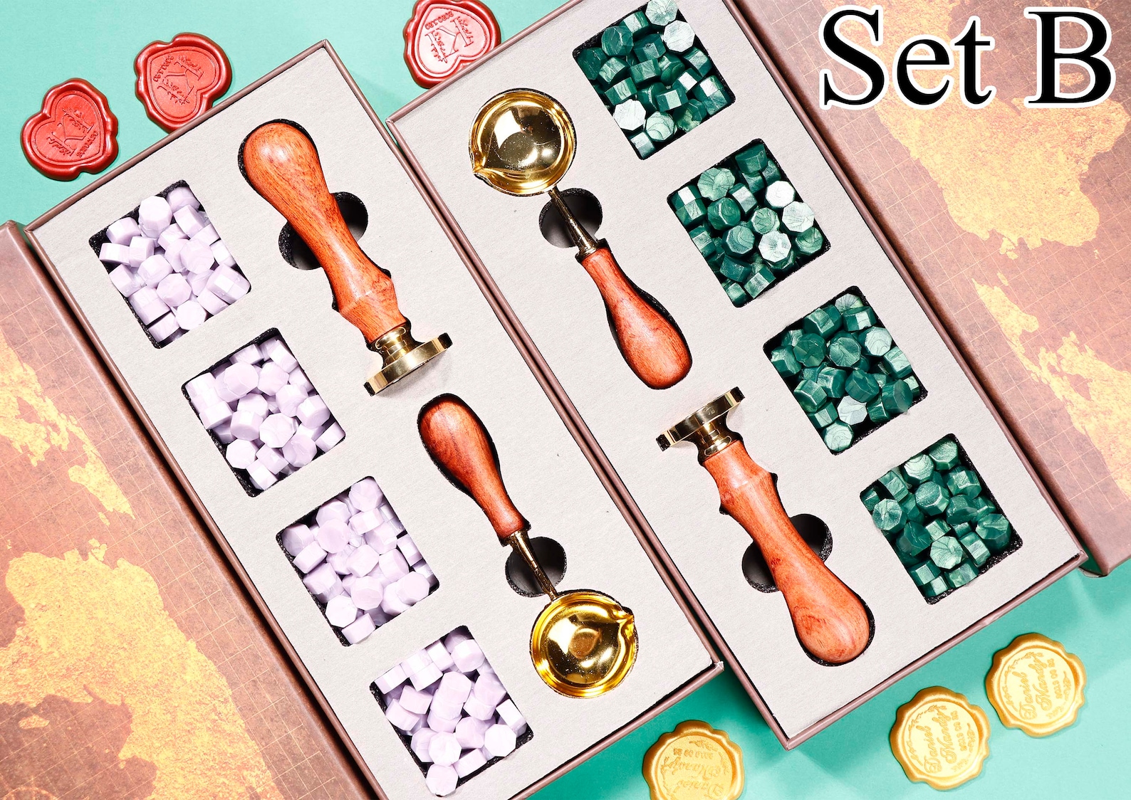 Custom Initial Logo Wax Seal Stamp Set for Wedding Invitation ...