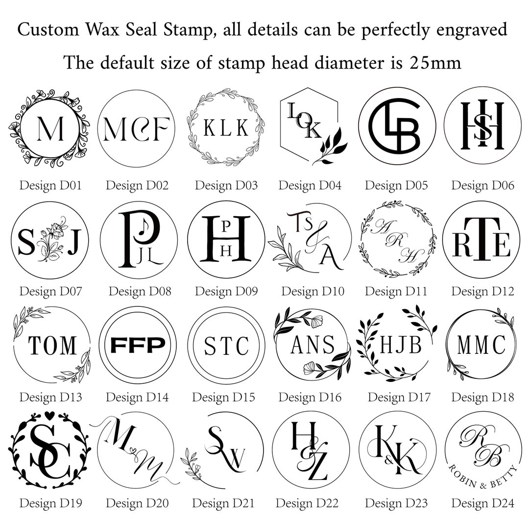 Personalised Letters Wax Seal Stamp, Initials Wax Stamp Seal, Wedding ...
