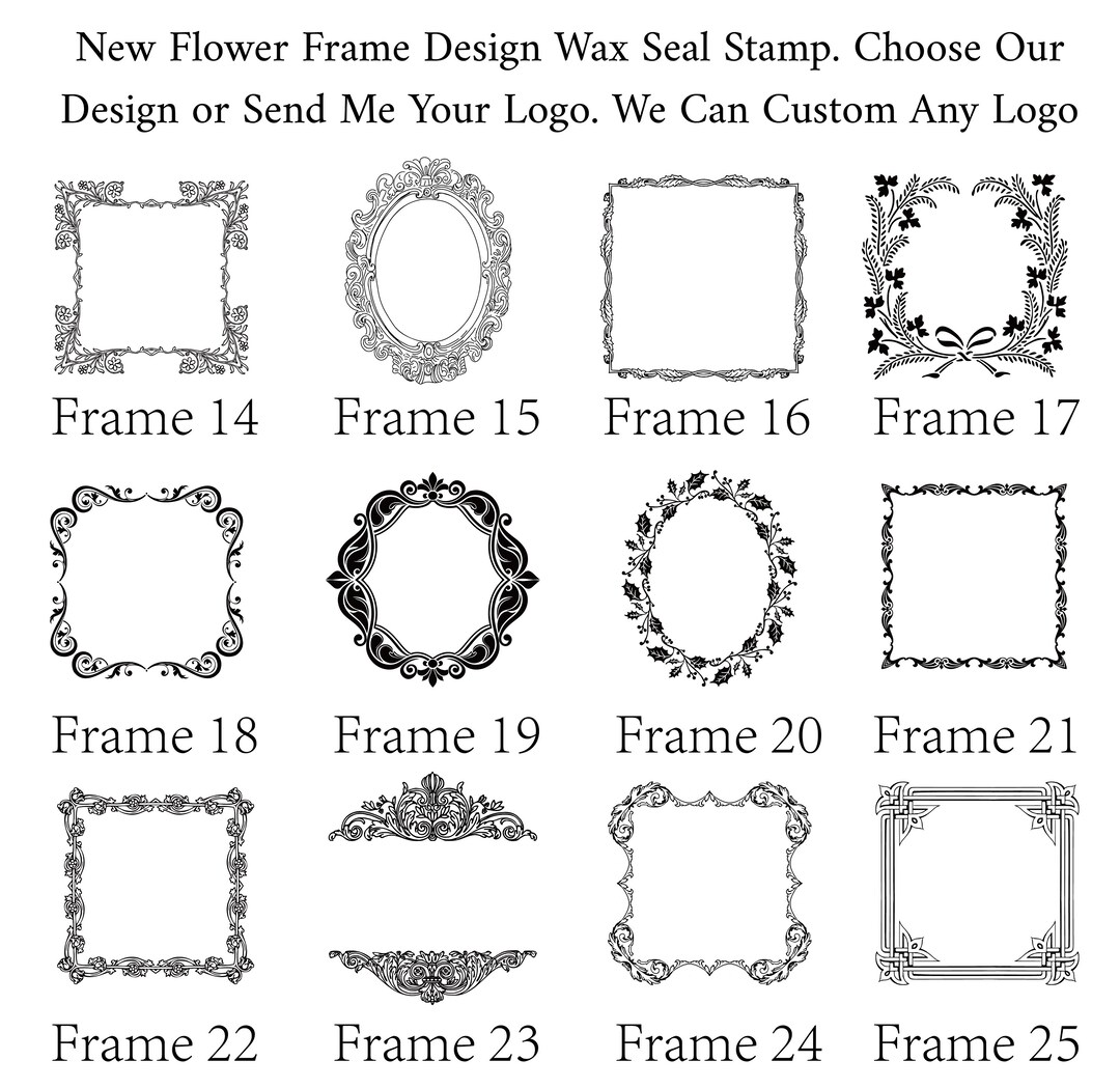 Flower Frame Wax Seal Stamp for Gift Wrapping, 3D Embossed Relief Wax ...
