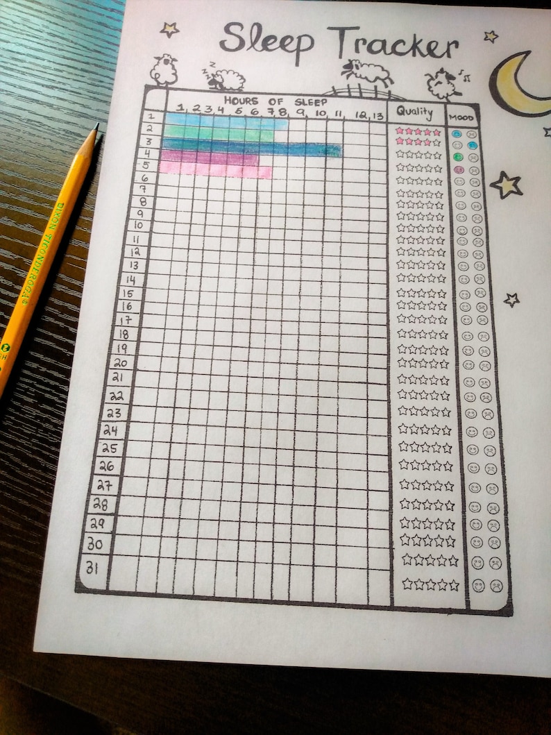 Sleep Journal Sleep Organizer Nightly Sleep Log - Etsy UK
