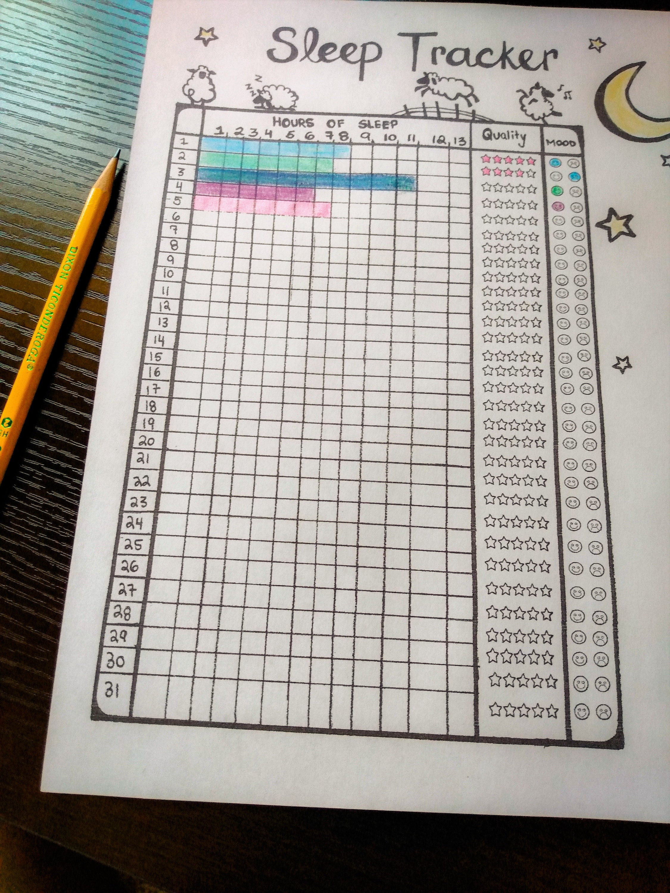 Sleep Journal Sleep Organizer Nightly Sleep Log - Etsy UK