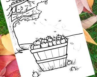 Fall Coloring Page for Kids and Adults Printable Coloring - Etsy