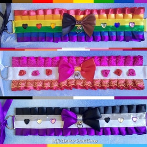 LGBTQ+ Pride CUSTOM Collars Chokers Bracelets, Rainbow Gay Lesbian ...