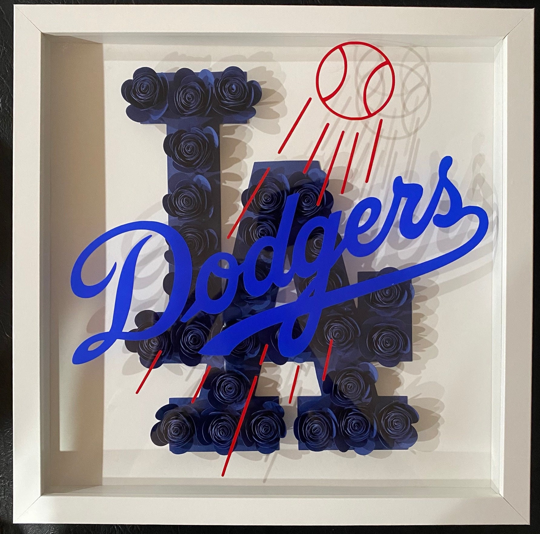Dodger Paper Flower Shadow Box - Etsy