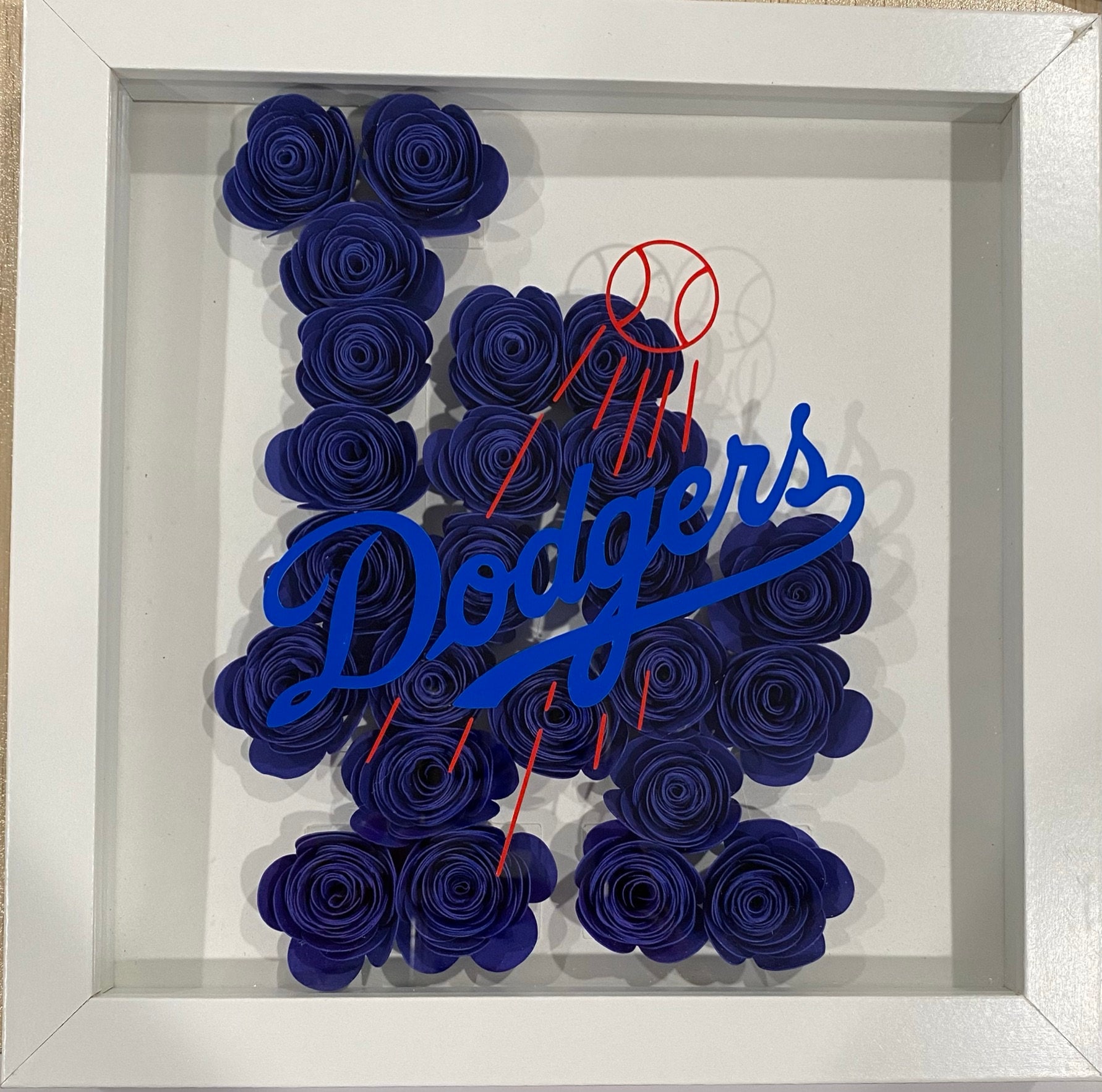 Dodger Paper Flower Shadow Box - Etsy