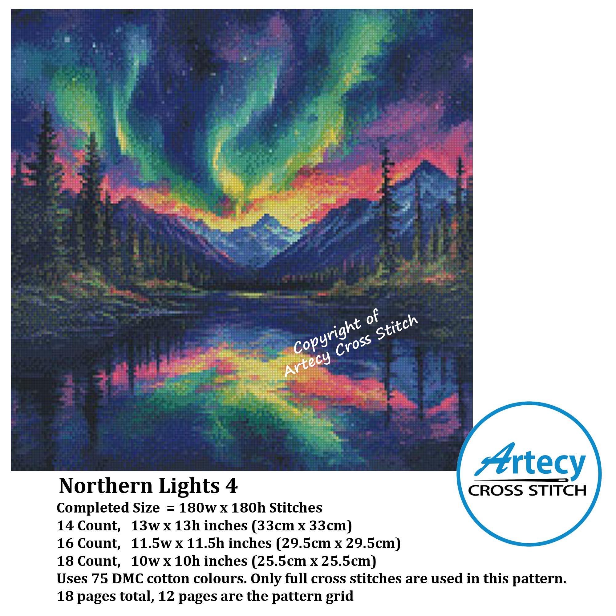 Northern Lights Cross Stitch Pattern Bundle: Aurora Borealis (DMC PDF ...