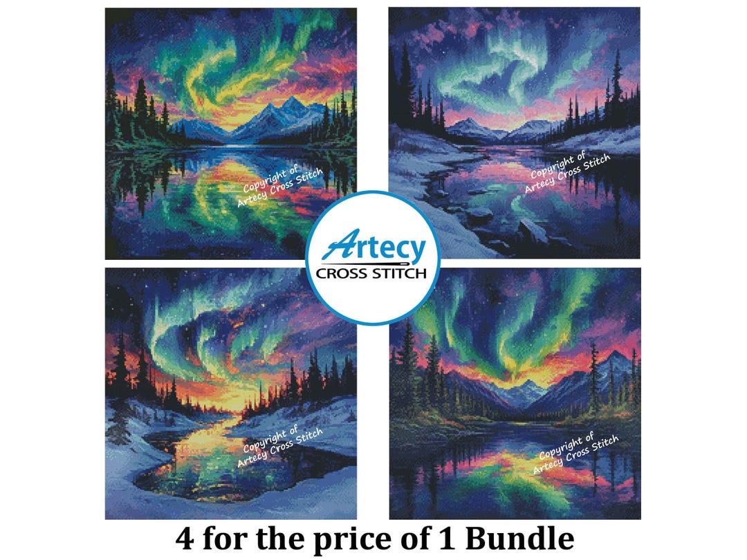 Northern Lights Cross Stitch Pattern Bundle: Aurora Borealis (DMC PDF ...