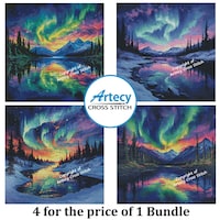 Cross Stitch Aurora Polaris • Polar Lights • Northern Lights • Beginner ...
