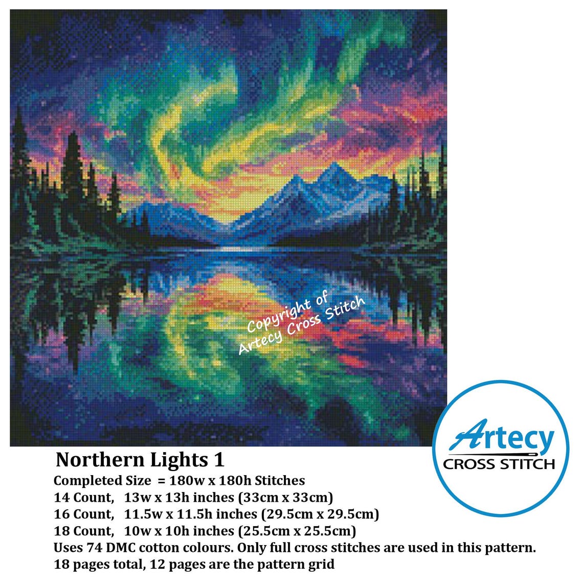 Northern Lights Cross Stitch Pattern Bundle: Aurora Borealis (DMC PDF ...