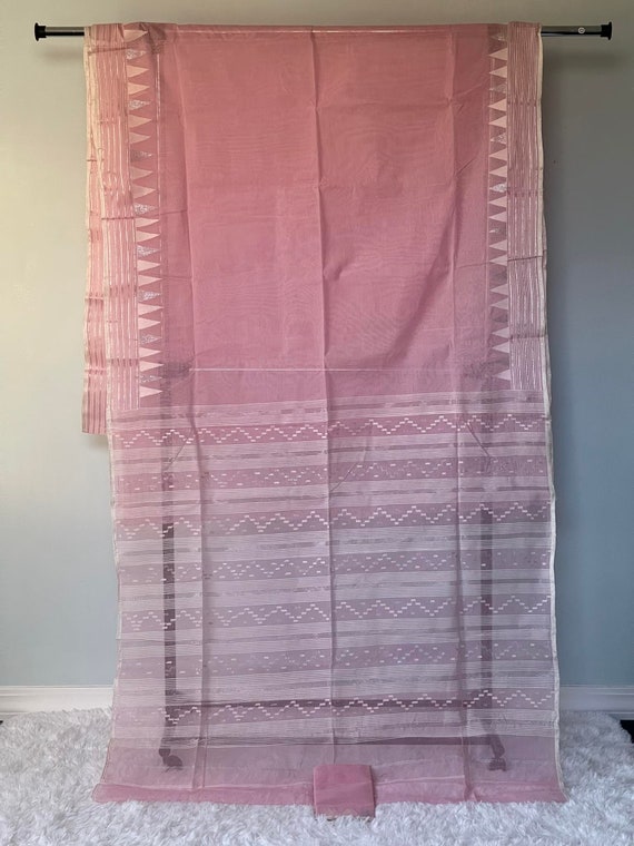 84 Counts Handmade Muslin Dhakai Cotton Jamdani Saree blouse - Etsy