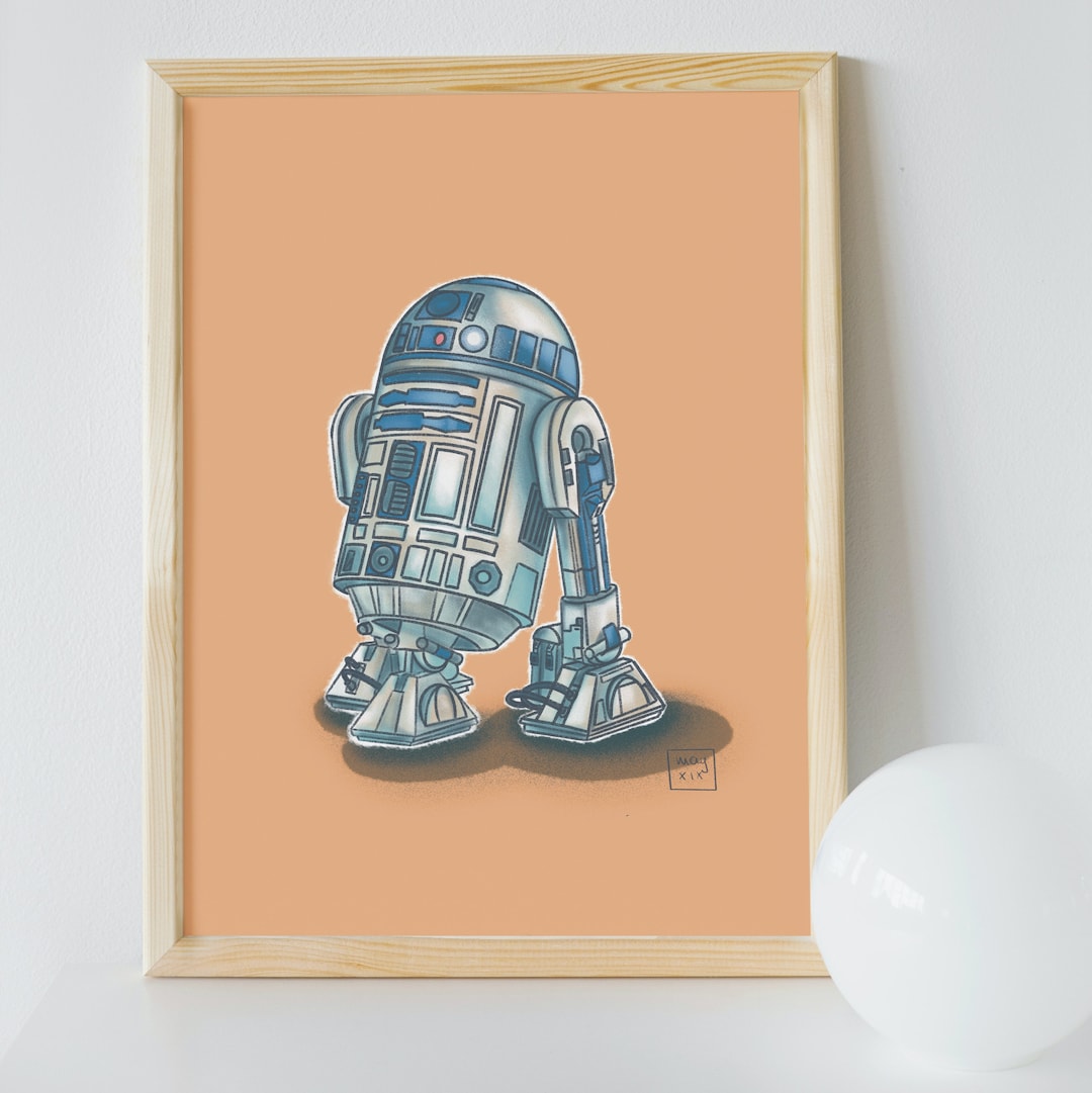 R2D2, Illustration, Droid, Cute, Wall Decor, Printable Art, Instant ...