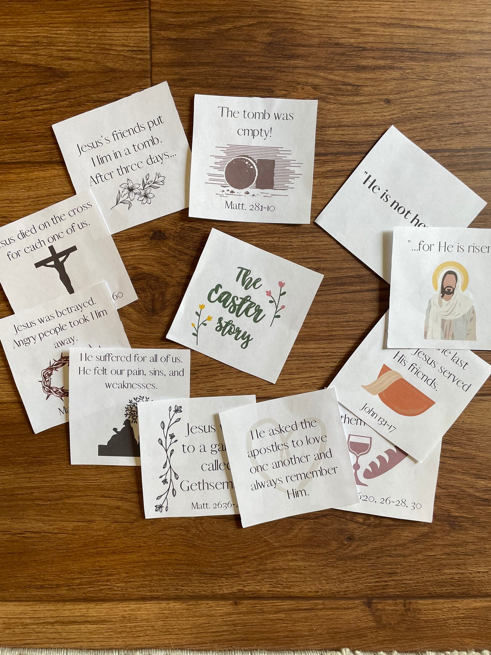 The Easter Story Cards-instant Download-printable-bible Verses - Etsy