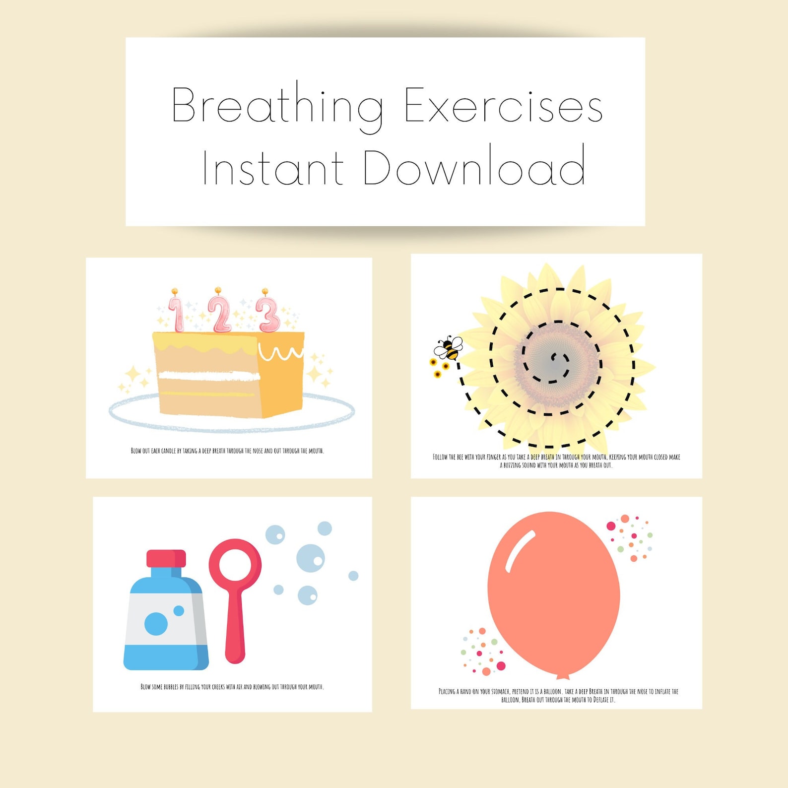 Breathing Exercises for Children-printable-instant Download-meditation ...