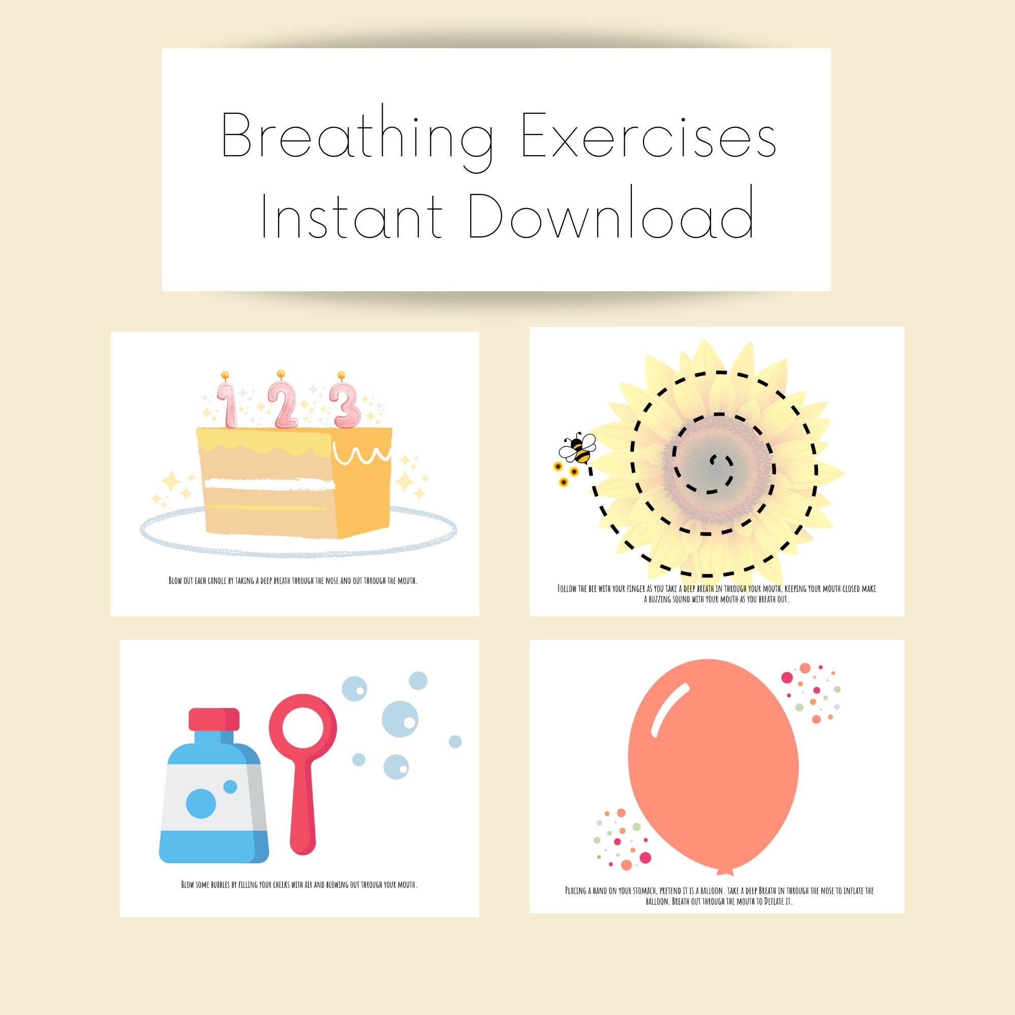 Breathing Exercises for Children-printable-instant Download-meditation ...