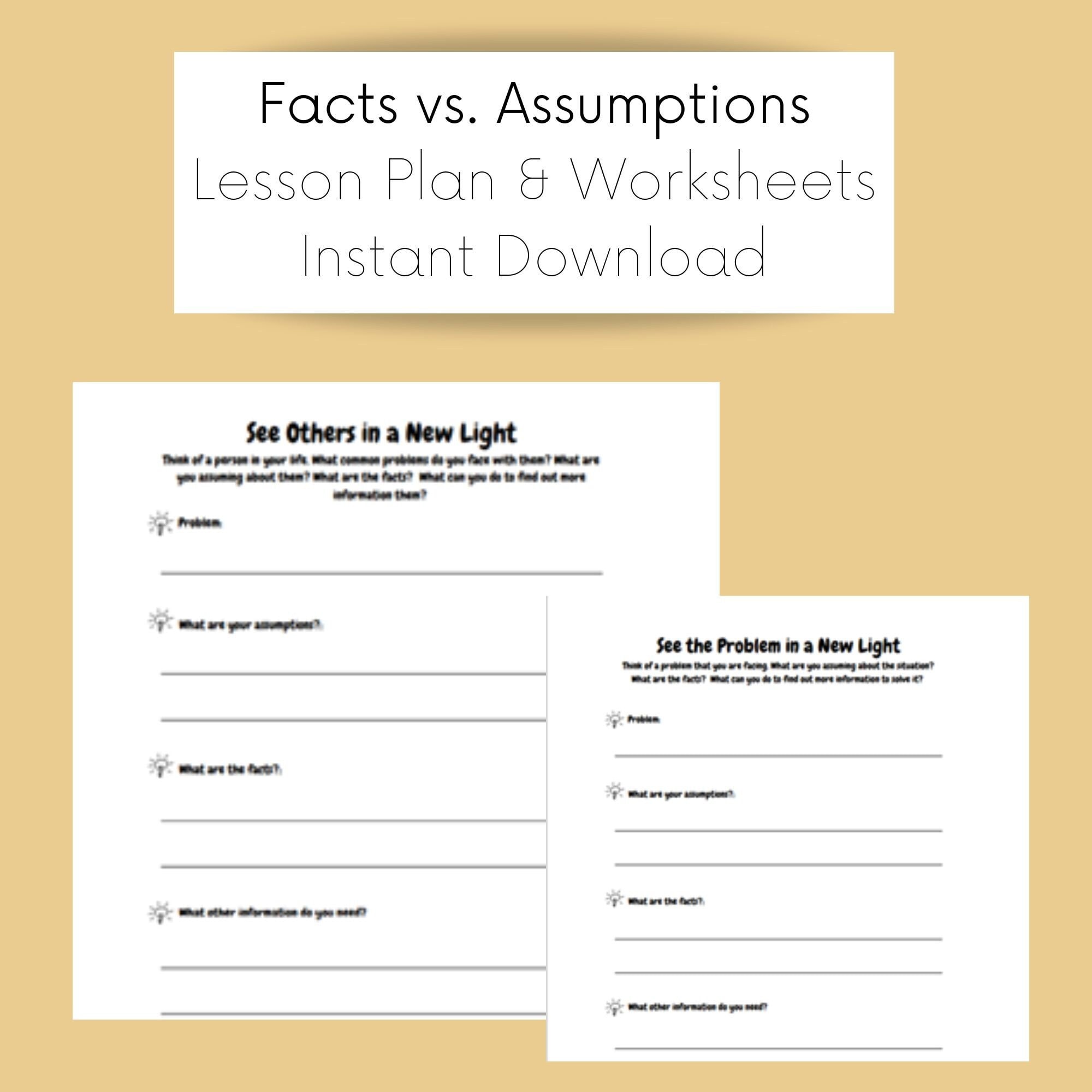 Facts Vs. Assumptions-social Emotional Learning-problem Solving for ...