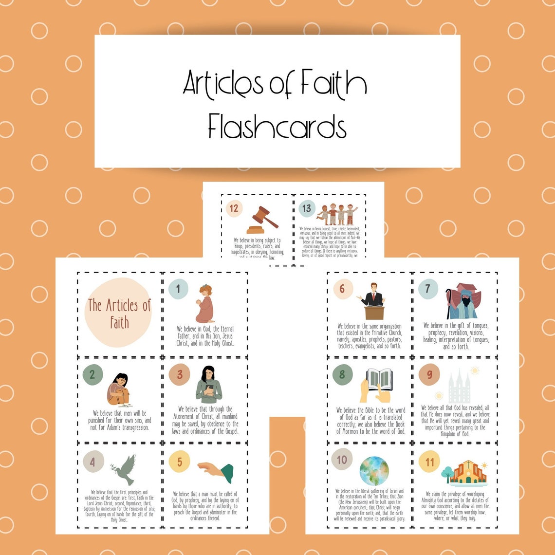 Articles of Faith Flashcards-lds Articles of Faith-instant Download ...