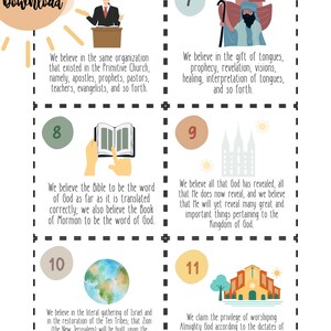 Articles of Faith Flashcards-lds Articles of Faith-instant Download ...