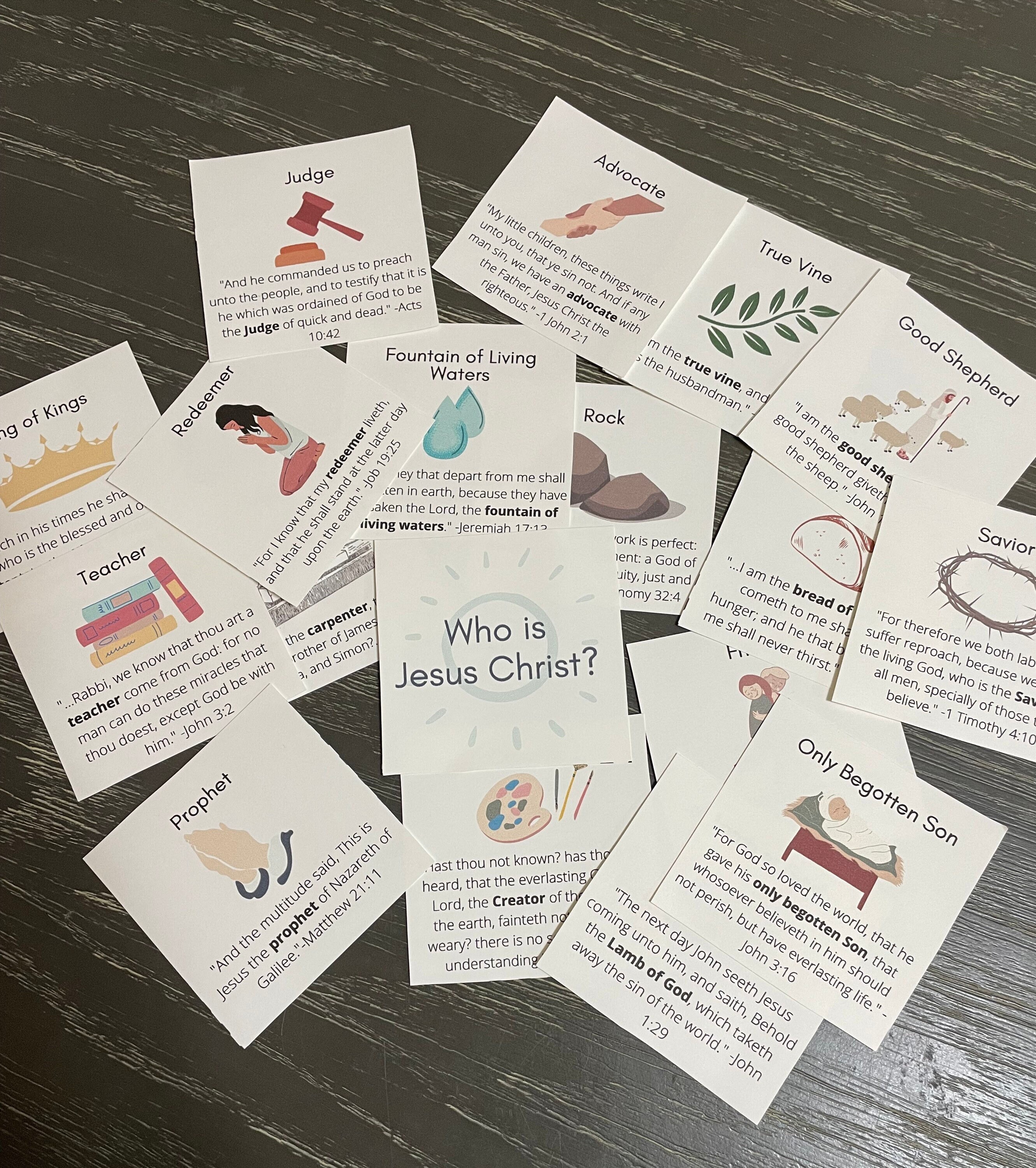 Names of Jesus Christ-bible Scripture Cards-printable-instant Download ...